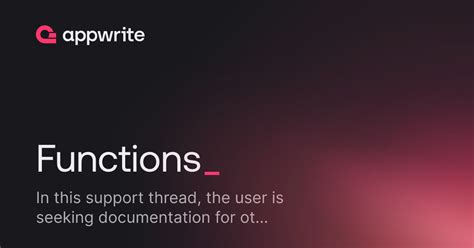 Functions Threads Appwrite