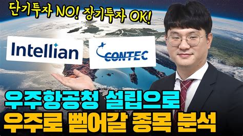 우주항공청 설립으로 우주로 뻗어나갈 2개 종목 분석 ㅣ 우주항공 우주항공청 인텔리안테크 컨텍 컨텍주가전망 안테나