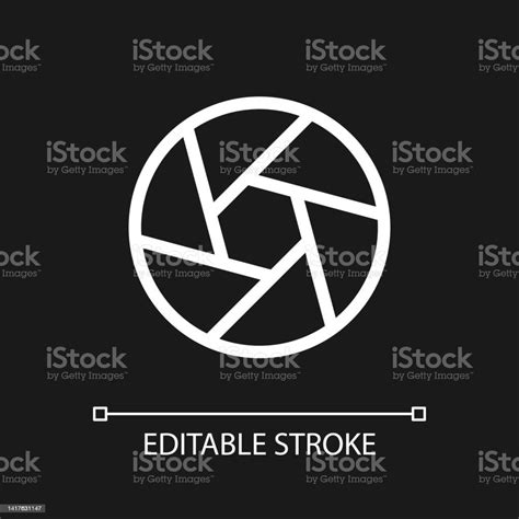 어두운 테마를위한 카메라 다이어프램 픽셀 완벽한 흰색 선형 Ui 아이콘 개념에 대한 스톡 벡터 아트 및 기타 이미지 개념 검은색 겉창 Istock