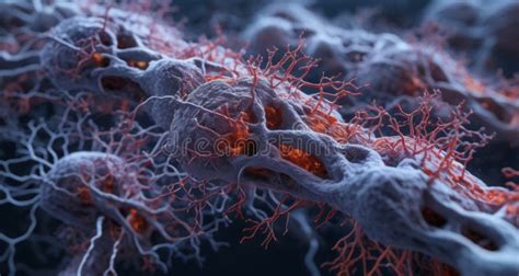 Neural Network With Glowing Synapses Illustrating Brain Activity And
