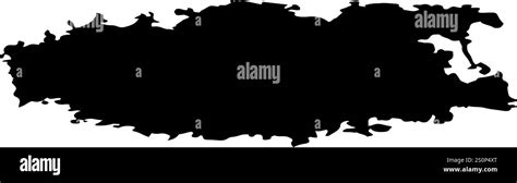 Wide Black Paint Stroke Isolated On White Background Forming An Artistic And Abstract Banner