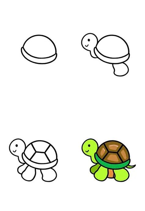 乌龟怎么画简笔画可爱又简单笔画怎么画（最新19张） 简笔画图片大全