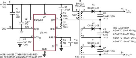 standard transformer for higher voltage dual output flyback