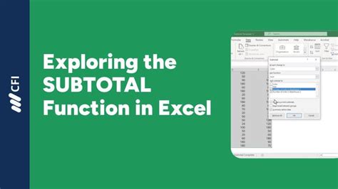 Subtotal Function In Excel Corporate Finance Institute Michael Scholz