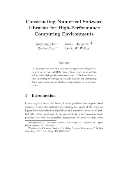 Pdf Constructing Numerical Software Libraries For High Performance