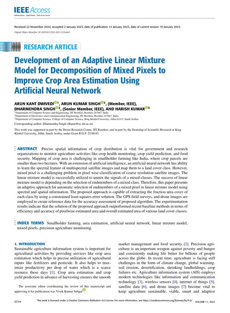 Pdf Development Of An Adaptive Linear Mixture Model For Decomposition