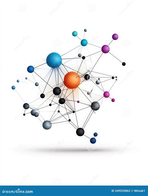 Colorful Molecular Structure On White Background Stock Illustration