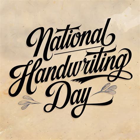 National Handwriting Day Illustrated With Decorative Script And Floral