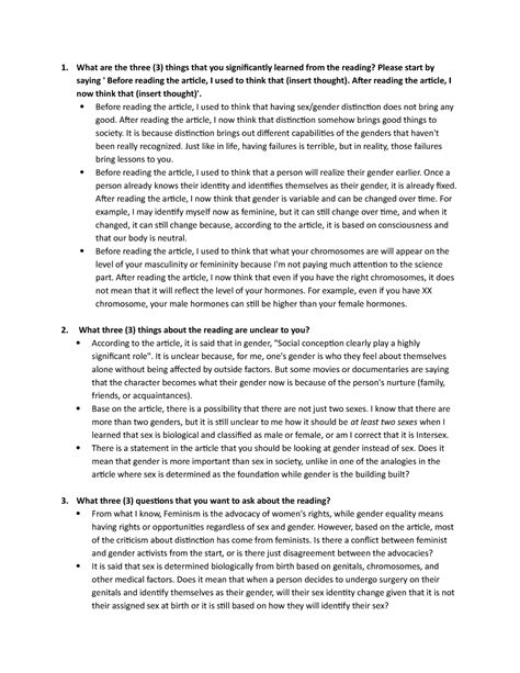 Mrr Reading Do We Need A Sex Gender Distinction Reading Do We Need A Sex Gender What