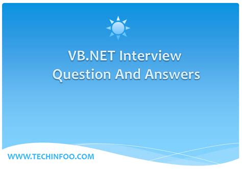 Techinfoo Vbnet Interview Question And Answers Vbnet Interview Question And Answers Vbnet