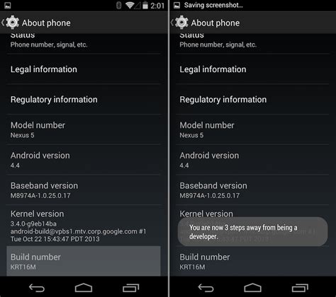 How To Enable Developer Options On The Nexus KitKat