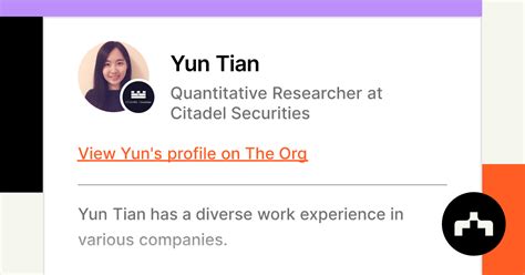 Yun Tian Quantitative Researcher At Citadel Securities The Org