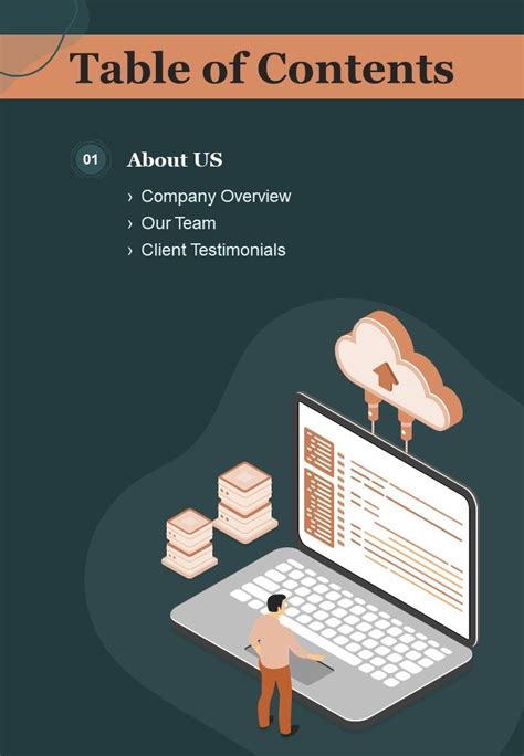 Local Area Network Design Proposal Table Of Contents One Pager Sample