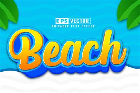 Beach 3d Editable Text Effect Vector Graphic By Truevector · Creative Fabrica