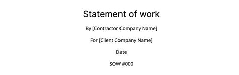 Statement Of Work Statement Of Work Template Germany