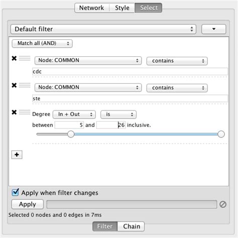 10 Finding And Filtering Nodes And Edges — Cytoscape User Manual 360 Documentation