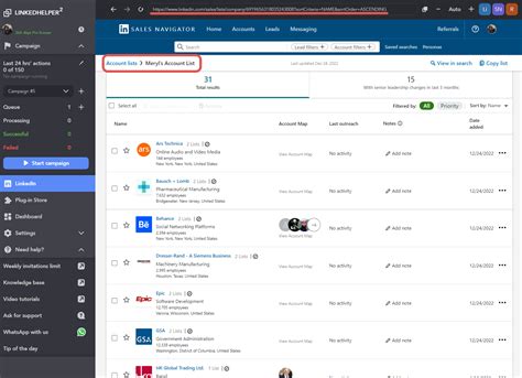 how to filter and collect profiles via linked helper linked helper