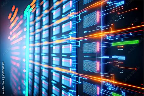 Server Room With Node Base Programming Data Design Elementconcept Of