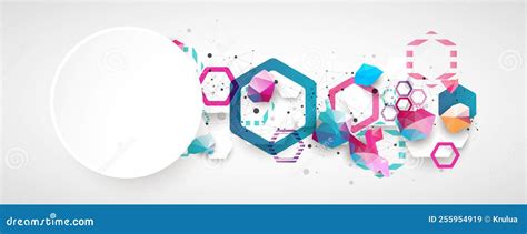 Hexagonal Geometric Array Abstract Background Stock Vector