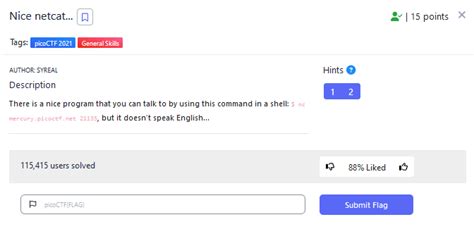 Picoctfs Picogym Challenges 2 Nice Netcat By Ther0n1n Jan