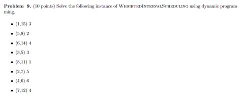 solved problem 9 10 points solve the following instance