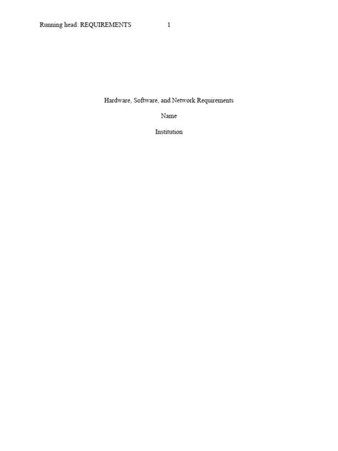 hardware software and network requirements pdf computer network