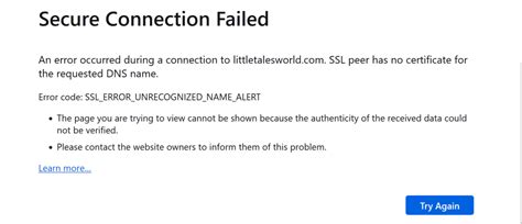 How To Fix Secure Connection Failed