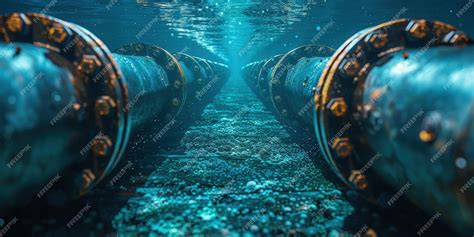 Underwater Pipeline Infrastructure View Premium Ai Generated Image