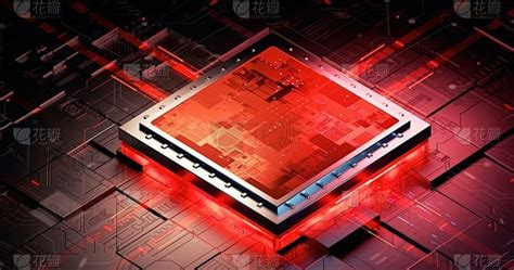 赛博朋克ai的3d渲染。电路板。技术背景。中央计算机处理器cpu和gpu的概念。数字芯片主板。技术科