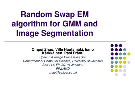 Ppt R Andom S Wap Em Algorithm For Gmm And Image Segmentation