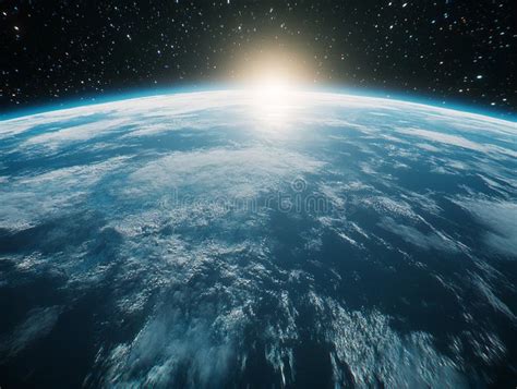 Stunning Earth Space Awe Inspiring View Planet Clouds Orbit Stock
