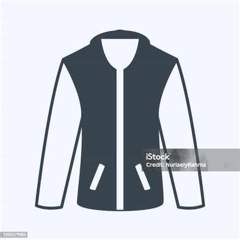 아이콘 재킷 남성 액세서리 기호에 적합합니다 글리프 스타일 편집 가능한 간단한 디자인 디자인 템플릿 벡터 간단한 기호 그림 0