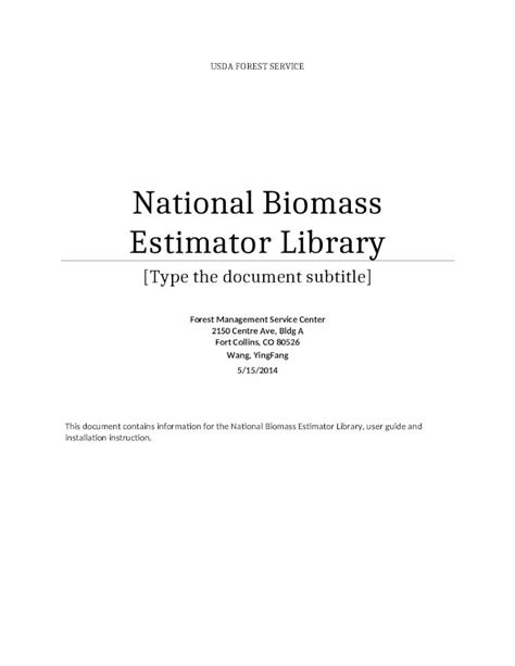Docx National Biomass Estimator Library Us Forest Service · Web