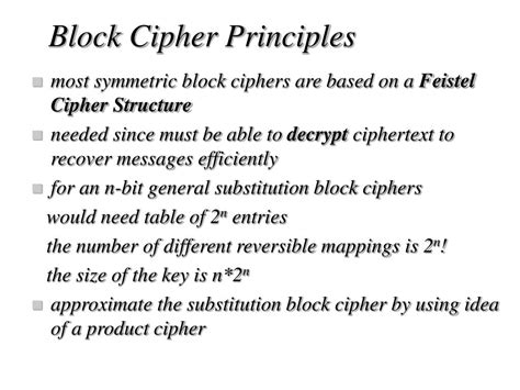 ppt chapter 3 block ciphers and the data encryption standard