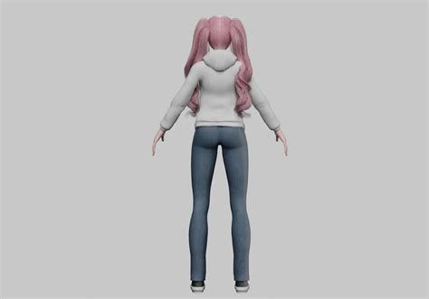 Anime Basic Girl V37354 3d Model By Nickianimations
