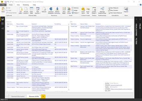 ssas tabular model documenter with power bi without dmvs