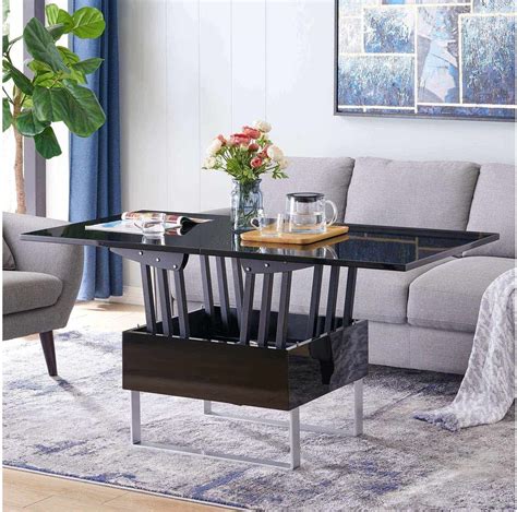 table basse relevable et extensible deco in paris woods compacte