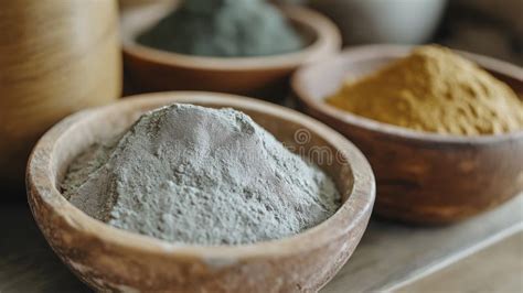 Natural Clays Like Kaolin And Bentonite In Bowls Stock Image Image Of Therapy Bentonite