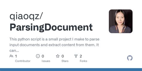 GitHub Qiaoqz ParsingDocument This Python Script Is A Small Project I Make To Parse Input