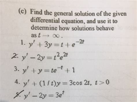 Solved Find The General Solution Of The Given Differential