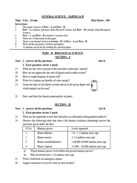 Instructions Part A Contains Questions From Physical Science And
