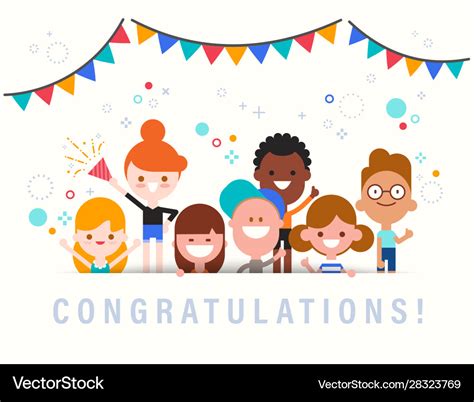 Congratulations Cute Celebration Banner Royalty Free Vector