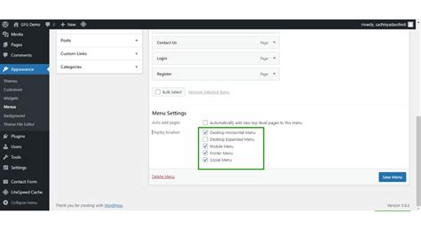 how to set up menus in wordpress geeksforgeeks