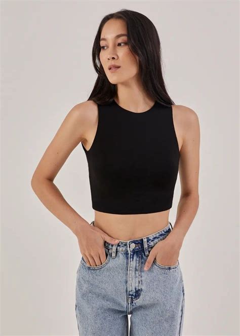Love Bonito Nanette Twist Back Crop Top Womens Fashion Tops