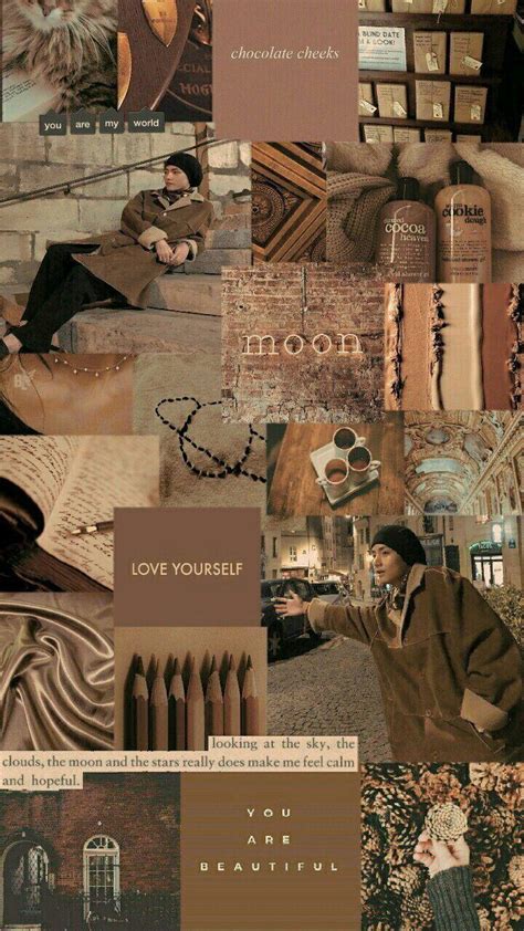Brown Aesthetic Collage Wallpapers Wallpaper Cave