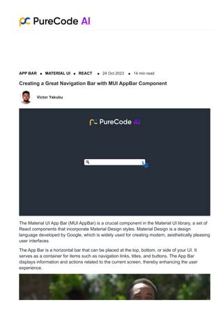 Creating A Great Navigation Bar With MUI AppBar Component Blogs PDF Operating Systems