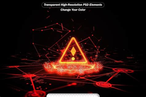 Premium Psd Hacking Concept Attention Warning Attacker Alert Sign