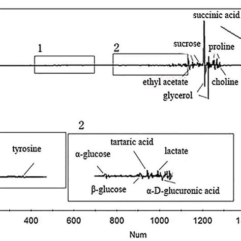 B Pls Da Loading Plot Chart From 1 H Nmr Spectra Of 2009 And 2010