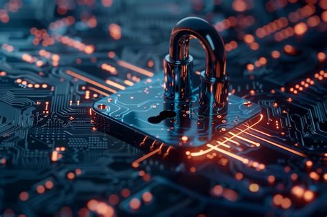 Digital Padlock For Cyber Security And Data Privacy Network Premium Ai Generated Image