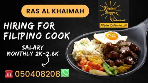 Mushtaq Shaikh On Linkedin Urgently Hiring Only Professional Filipino Cuisine Cooks With Good…